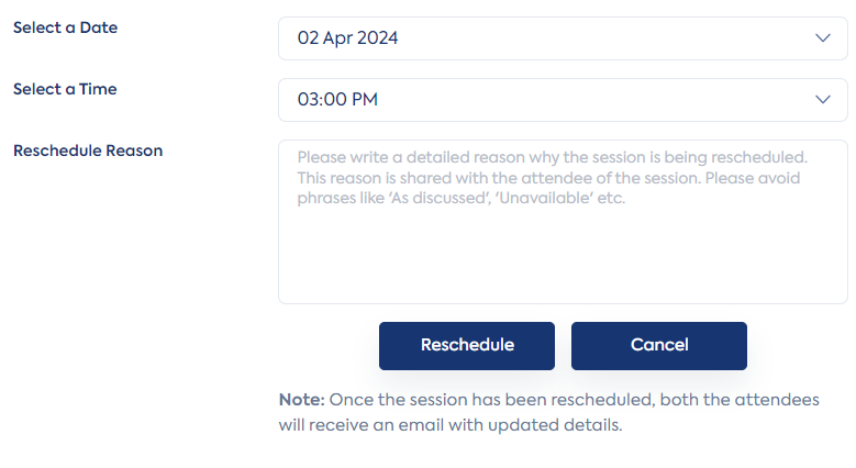 How to Reschedule a Session as a Client